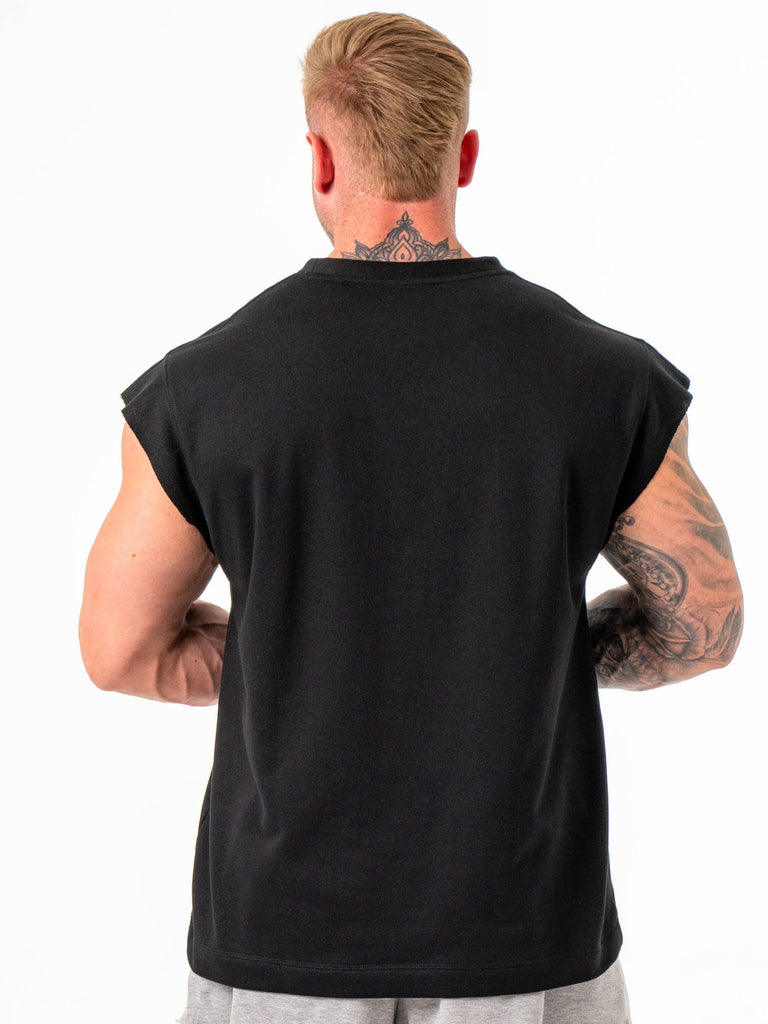 Cut Off Muscle Tank - Black - Ryderwear Wholesale (AU)