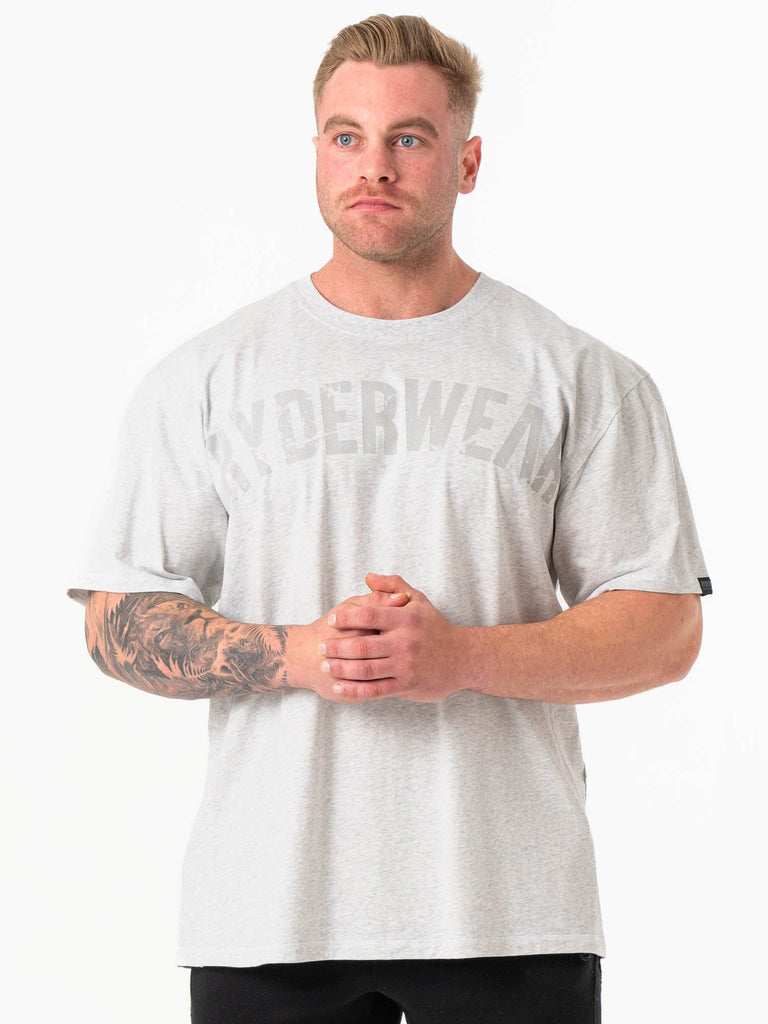Force Oversized T-Shirt - Chalk Grey Marl - Ryderwear Wholesale (AU)