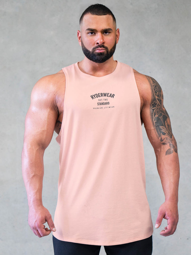 Legacy Drop Armhole Tank - Faded Pink - Ryderwear Wholesale (AU)