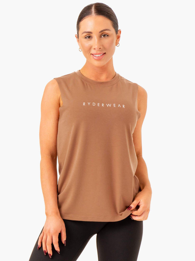 Foundation Muscle Tank - Mocha - Ryderwear Wholesale (AU)