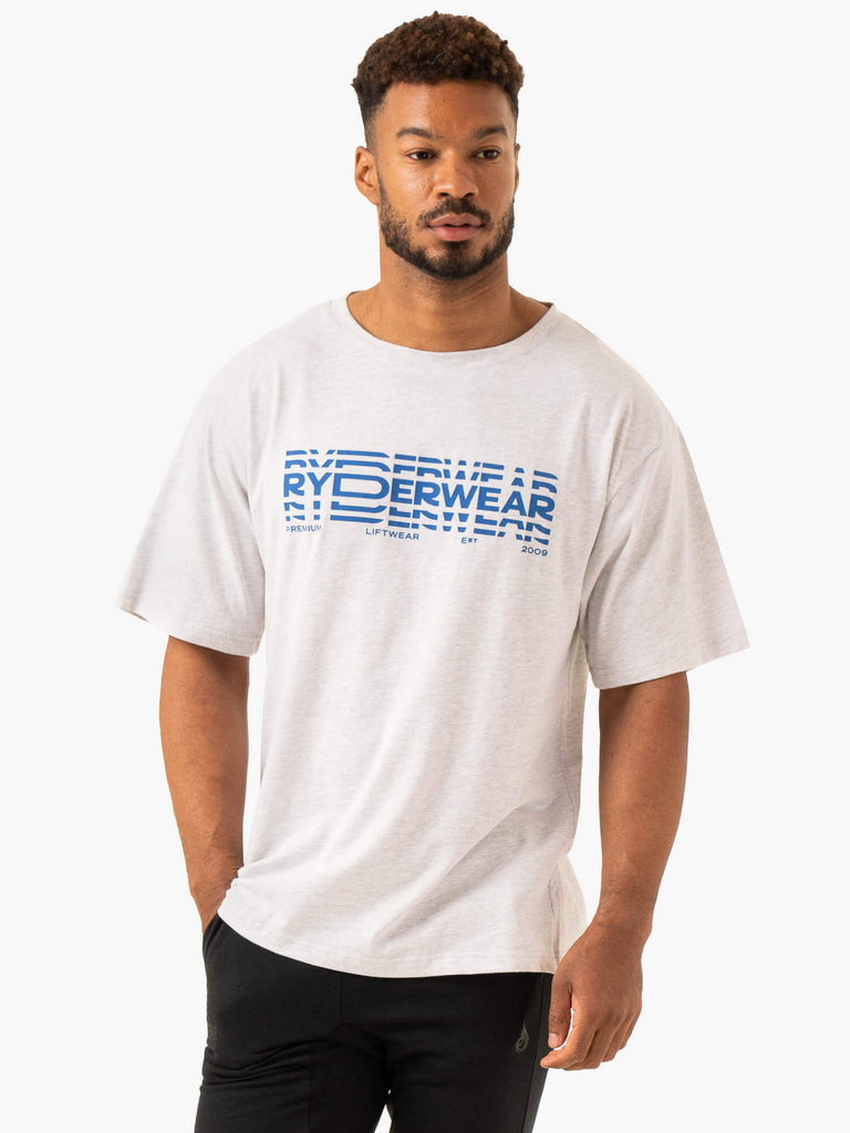 Graphic Oversized T-Shirt - Grey Marl - Ryderwear Wholesale (AU)