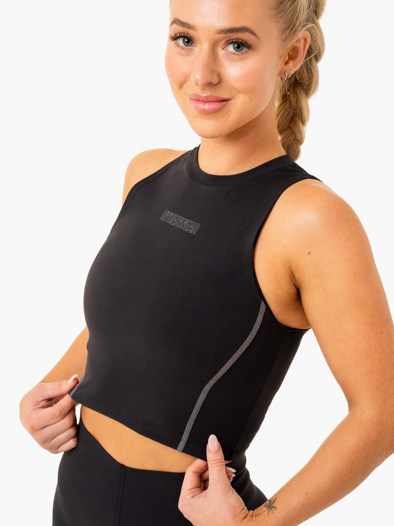 Highlight Compression Tank - Black - Ryderwear Wholesale (AU)