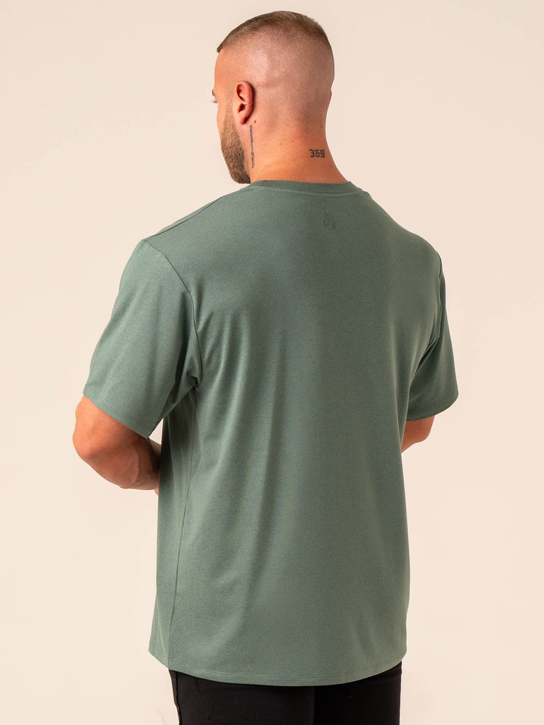 Soft Tech Oversized T-Shirt - Fern Green Marl - Ryderwear Wholesale (AU)