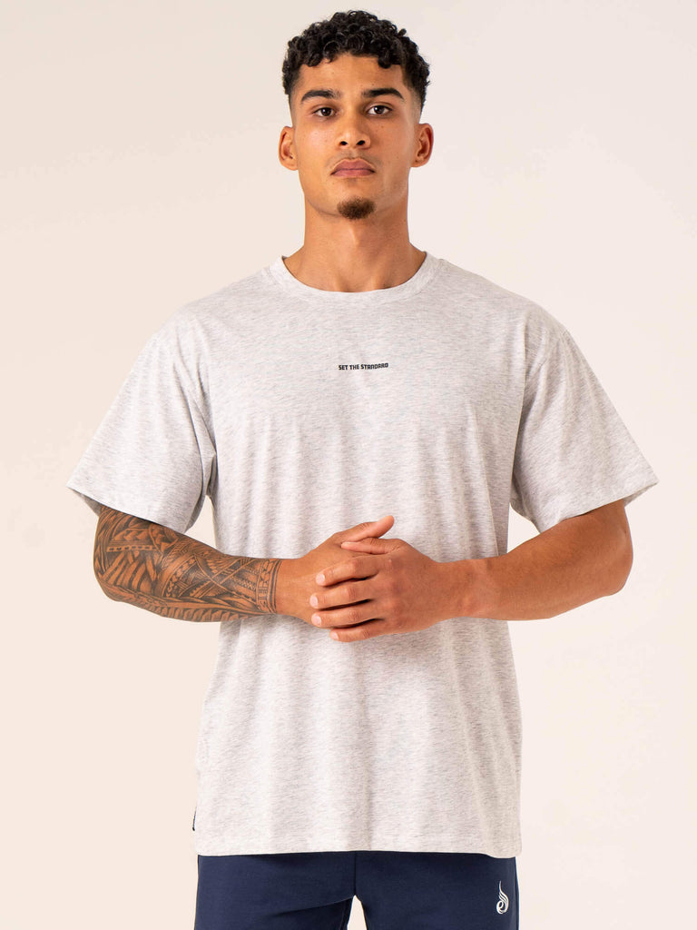 Emerge Oversized T-Shirt - Snow Grey Marl - Ryderwear Wholesale (AU)