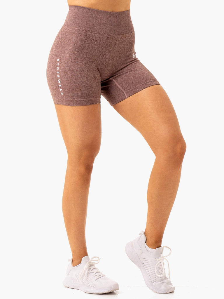 Essential Seamless Shorts - Chocolate Marl - Ryderwear Wholesale (AU)