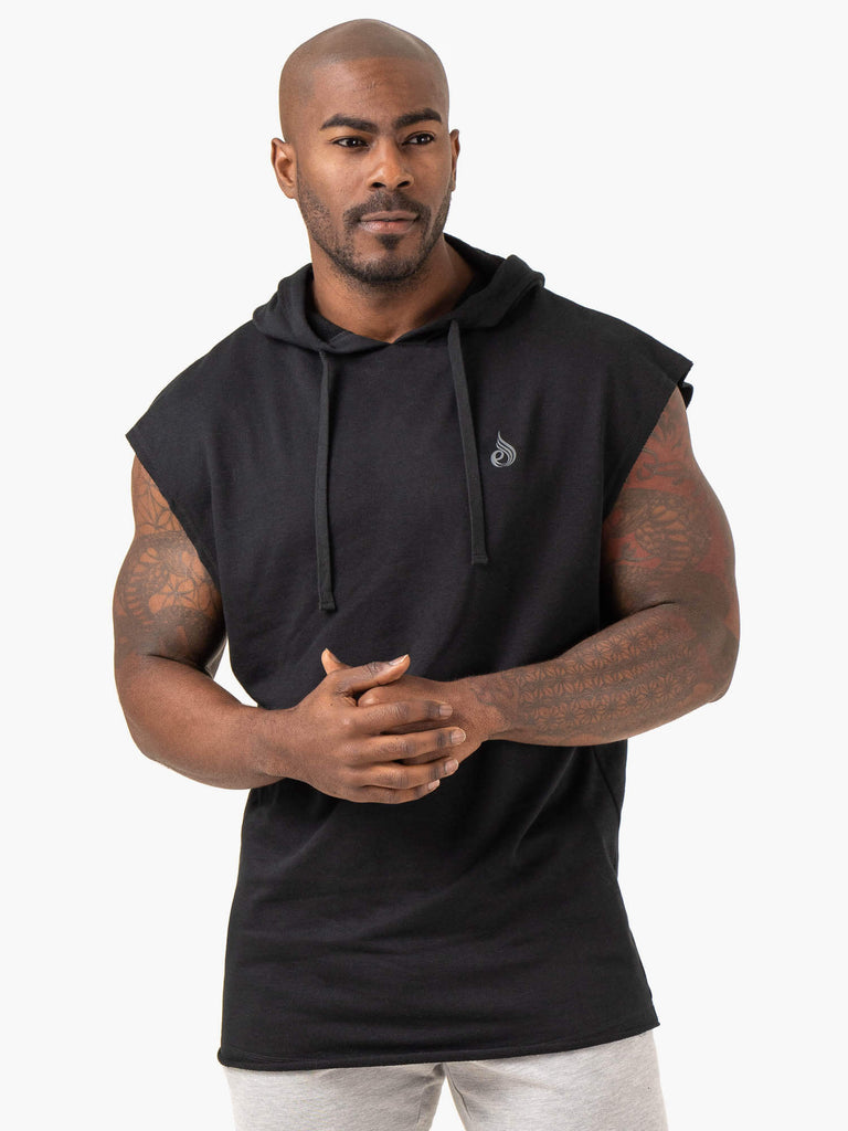 Pursuit Sleeveless Hoodie - Black - Ryderwear Wholesale (AU)