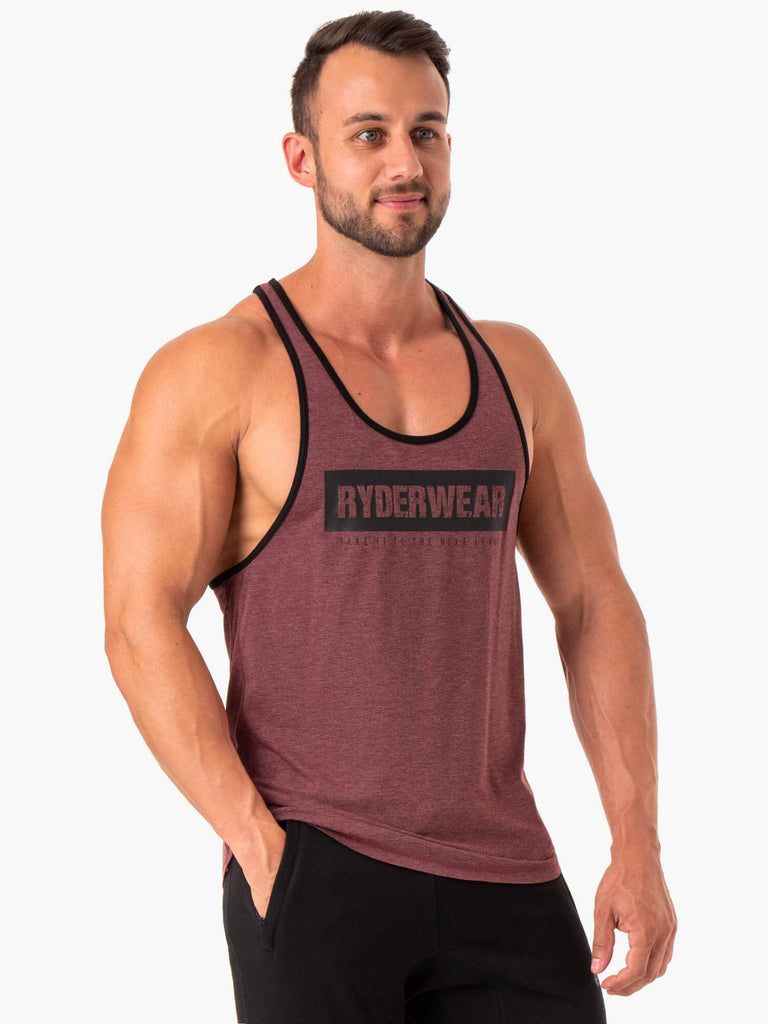 Iron Stringer T-Back - Burgundy Marl - Ryderwear Wholesale (AU)