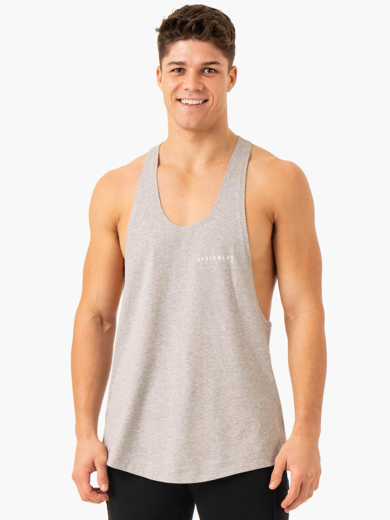 Pursuit Stringer T-Back - Light Grey Marl - Ryderwear Wholesale (AU)