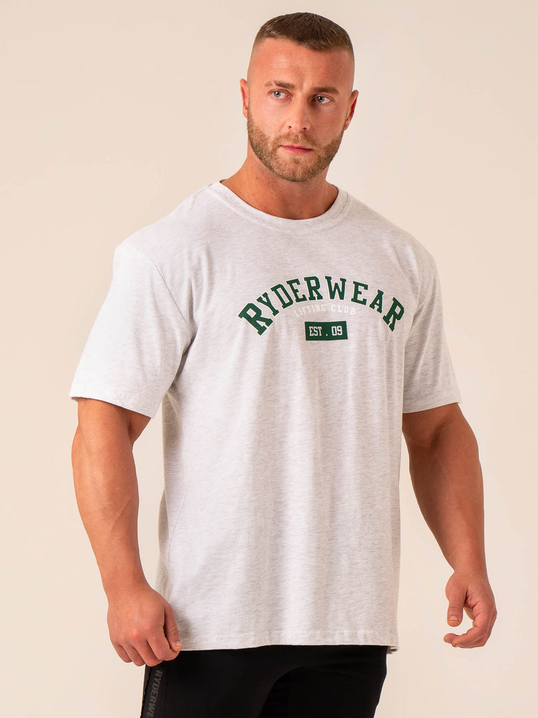 Varsity Oversized T-Shirt - Snow Marl - Ryderwear Wholesale (AU)