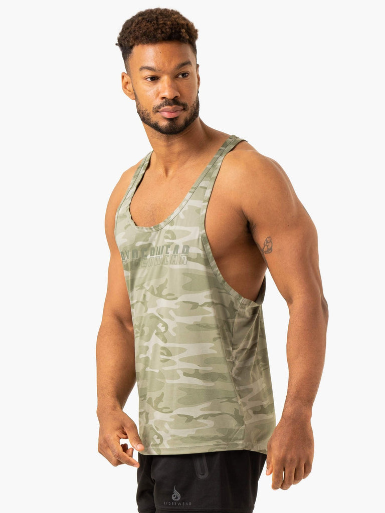 Overdrive Stringer T-Back - Sage Green Camo - Ryderwear Wholesale (AU)